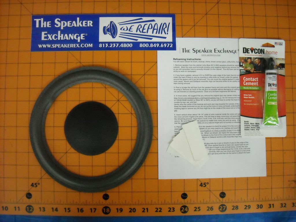 JBL 10" Speaker Foam 125 Refoam Kit Angle - RFK10 JBL125 - The Speaker ...
